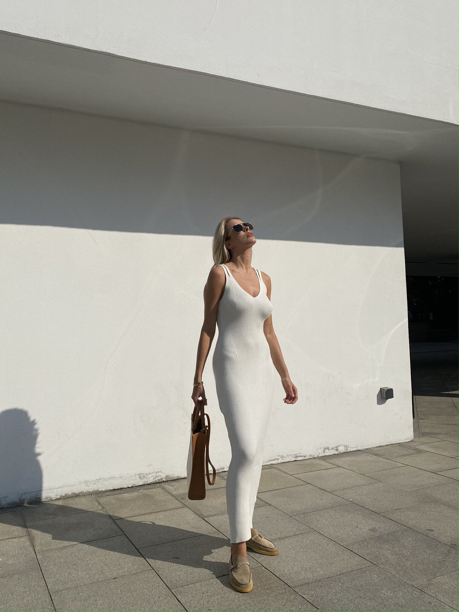 Double straps dress, milk – TRY ON DRESS