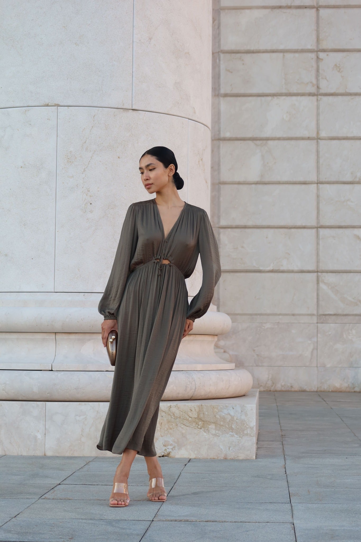 EMMA dress, khaki – TRY ON DRESS